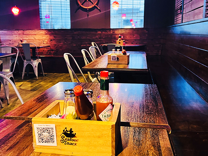 Every wooden table tells a story&mdash;most involving hot sauce, lemon wedges, and the occasional butter splatter. Maritime dining at its most democratic.