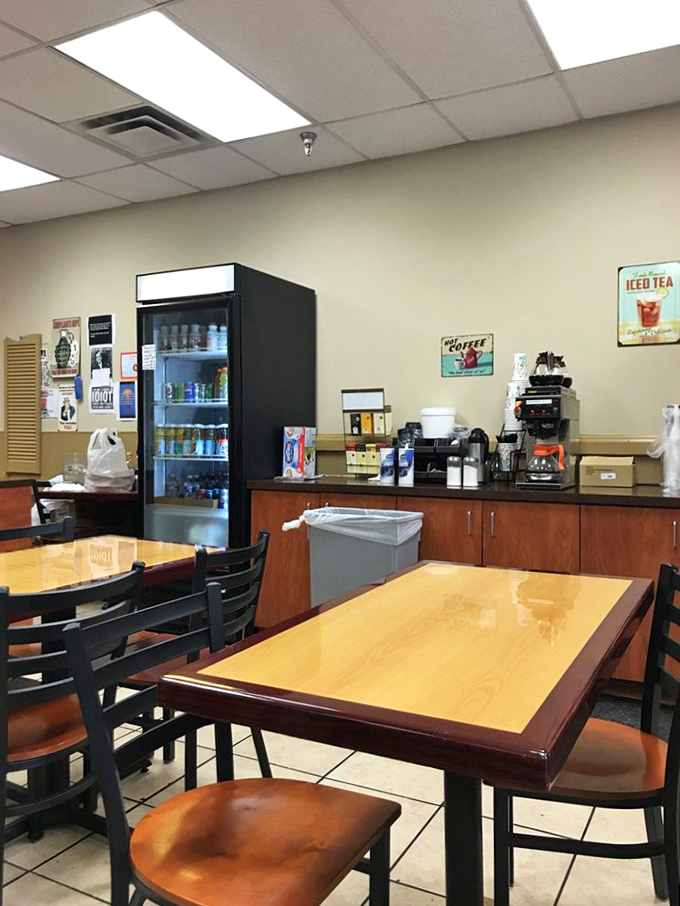 Tables waiting for the next round of hungry patrons. Like front-row seats at a culinary concert where the headliner is always comfort food that hits all the right notes.