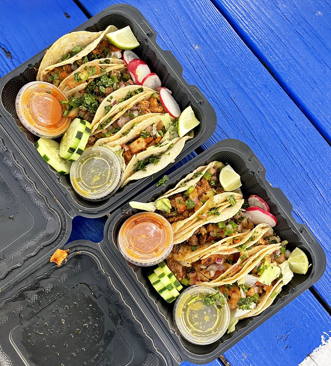 A taco trinity that demonstrates the kitchen's versatility&mdash;each one a perfect handheld delivery system for layers of complex flavors.