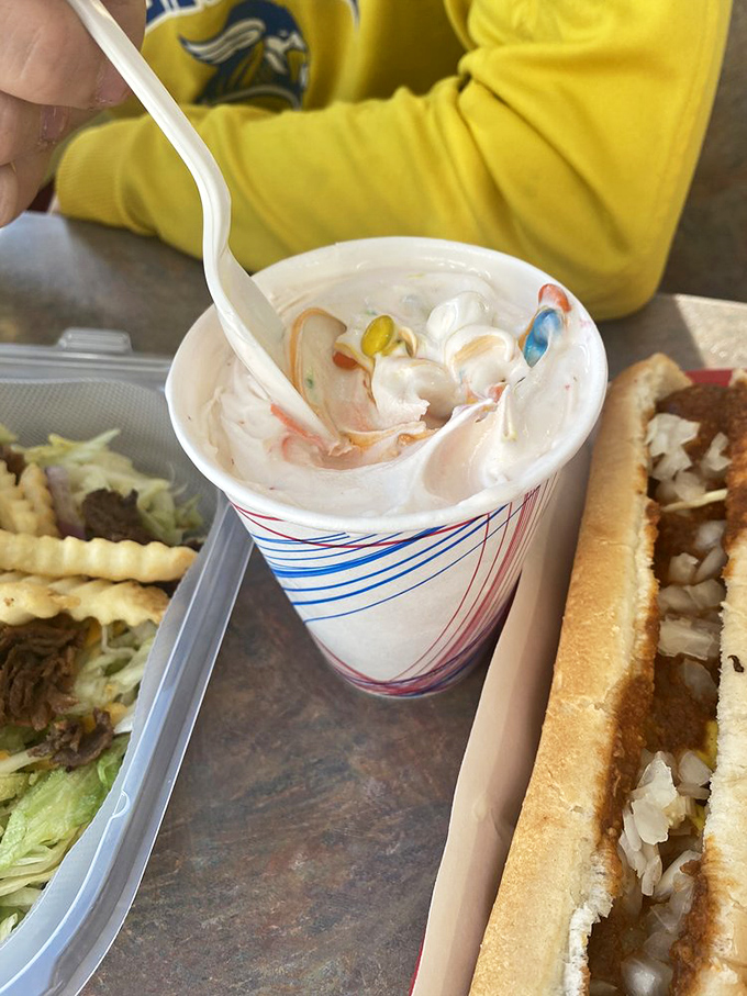 This milkshake, studded with colorful candy pieces, isn't just thick&mdash;it's the reason straws were invented and diets were abandoned. 