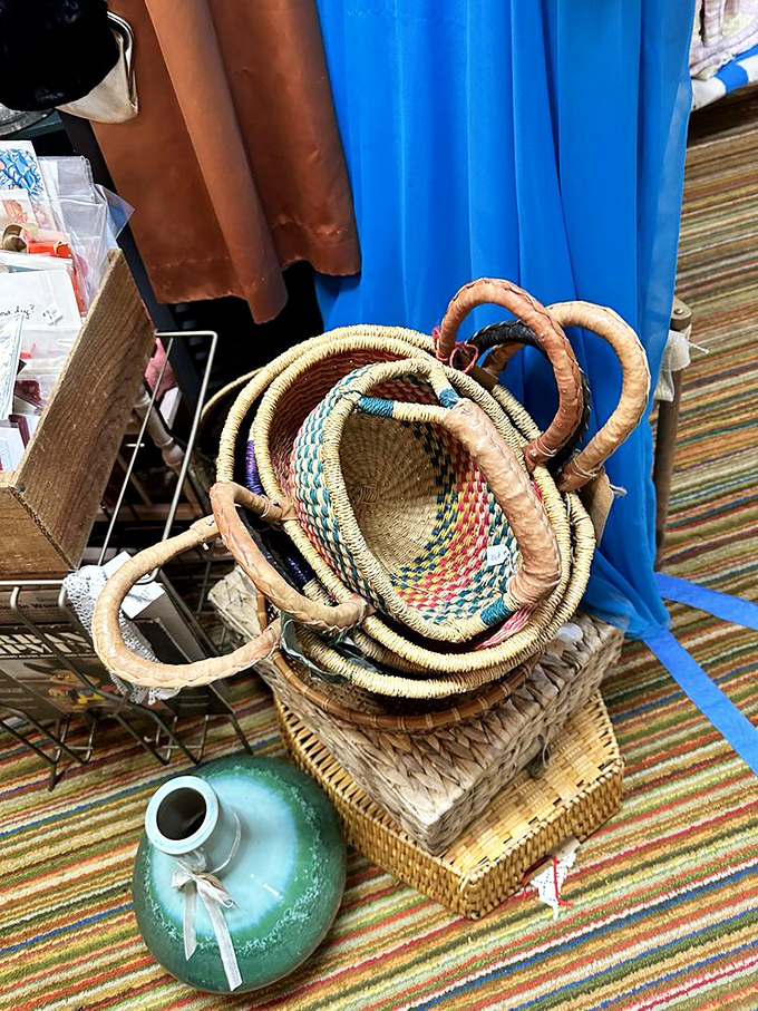Woven with care decades ago, these baskets have held everything from picnics to produce. Now they wait for their next adventure.