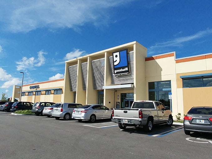 Goodwill's modern architectural elements elevate this Orlando thrift store to a contemporary shopping experience.