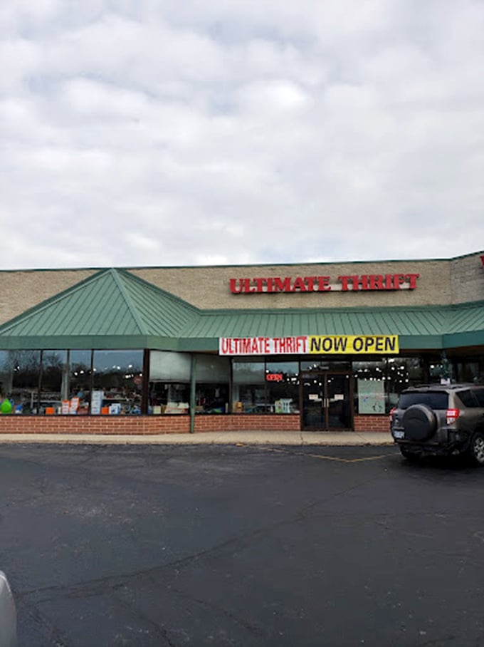 Ultimate Thrift lives up to its name with a substantial storefront promising endless bargain possibilities inside.