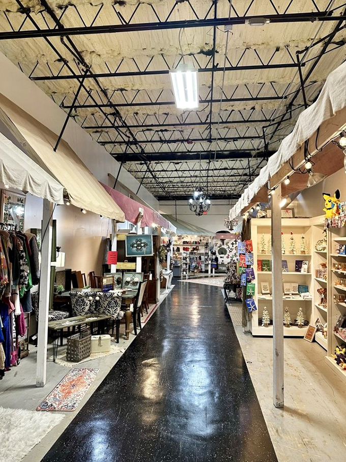 Long, inviting corridors lined with vendor booths create the perfect treasure map—you never know what you'll discover around the next corner.