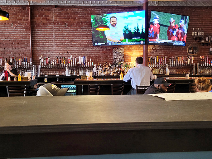 The bar's impressive tap lineup suggests they take their beer as seriously as their sandwiches. That's commitment. 