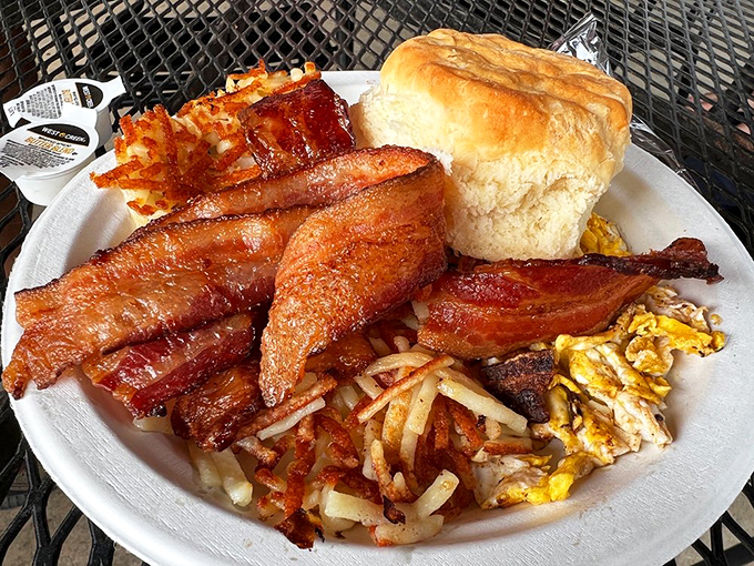Breakfast speaks a universal language, and this plate is shouting, "Good morning!" in the most delicious North Georgia accent imaginable.