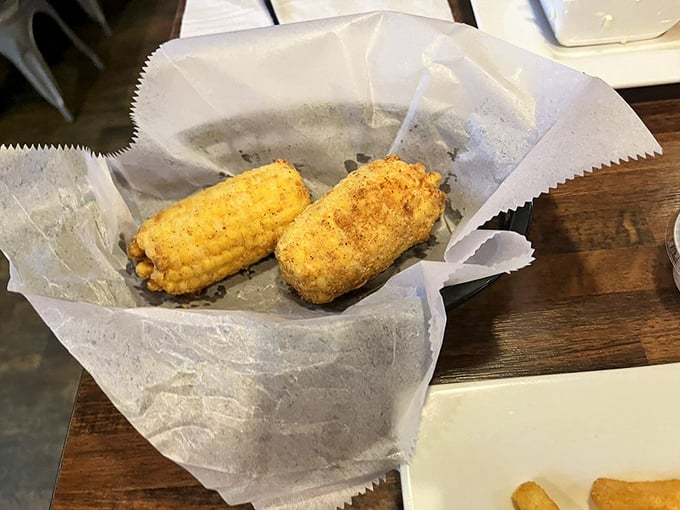 Corn on the cob that's been given the royal treatment. These golden cobs have been promoted from side dish to main attraction.