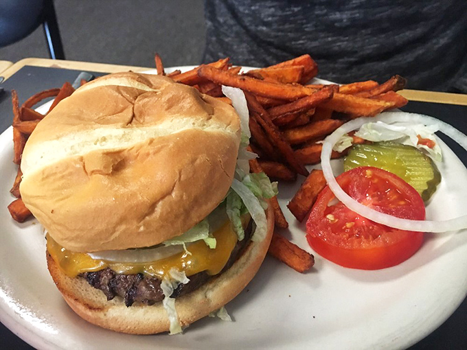A burger that requires both hands and several napkins&mdash;the universal sign of something worth eating. 