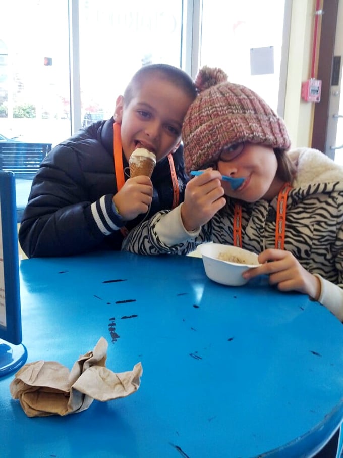 Ice cream: bringing generations together since forever. These young connoisseurs are already developing sophisticated palates, one lick at a time.