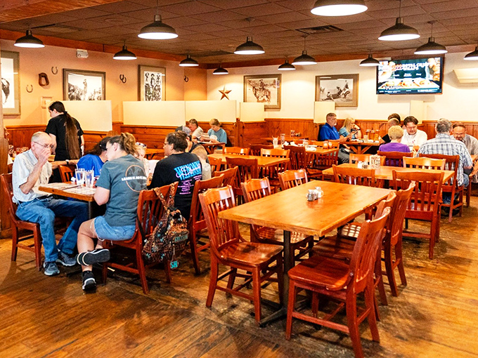 The dining room hums with the satisfied murmurs of happy eaters. Every table tells a different story with the same delicious ending.