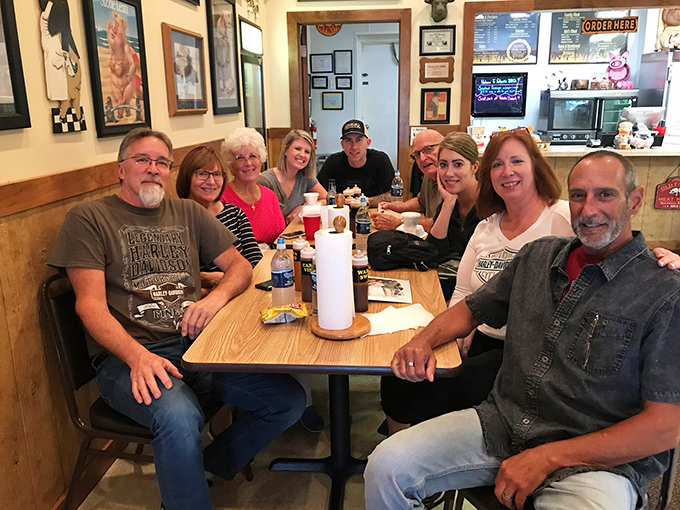 The true measure of great BBQ: tables full of smiling people who've temporarily forgotten about everything else in life.
