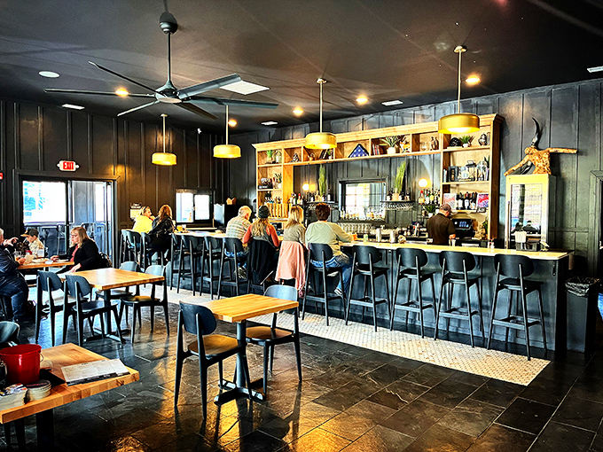 The interior strikes that perfect balance between "nice enough for a date" and "casual enough to lick your fingers without judgment."