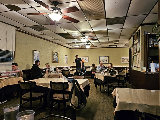 The dining room hums with the satisfied murmurs of regulars who've been coming here for decades. Some relationships are built to last.