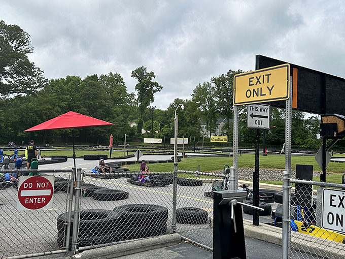 The exit gate: where victors strut and the defeated quietly plan their redemption strategies for next time.