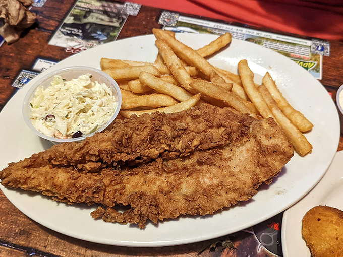 This isn't just fried fish&mdash;it's golden, crispy perfection that shatters with each bite, revealing flaky white fish that melts on your tongue.