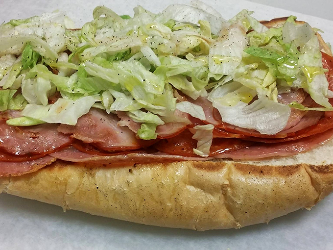 The Italian sub arrives like a delicious time machine, transporting your taste buds to an East Coast deli with every perfect bite.