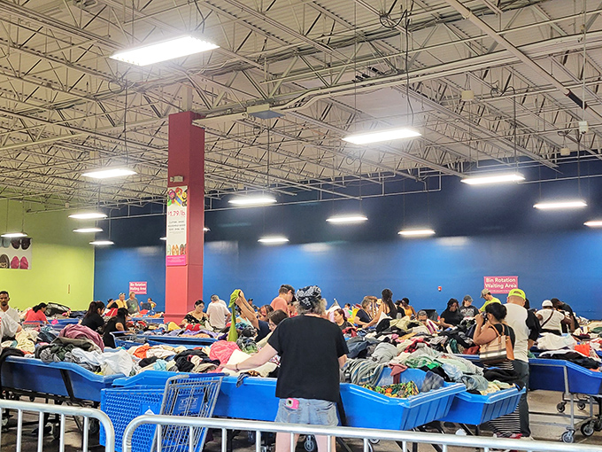 The distinctive lime green and blue color scheme serves as the backdrop for countless "you'll never believe what I found" stories.