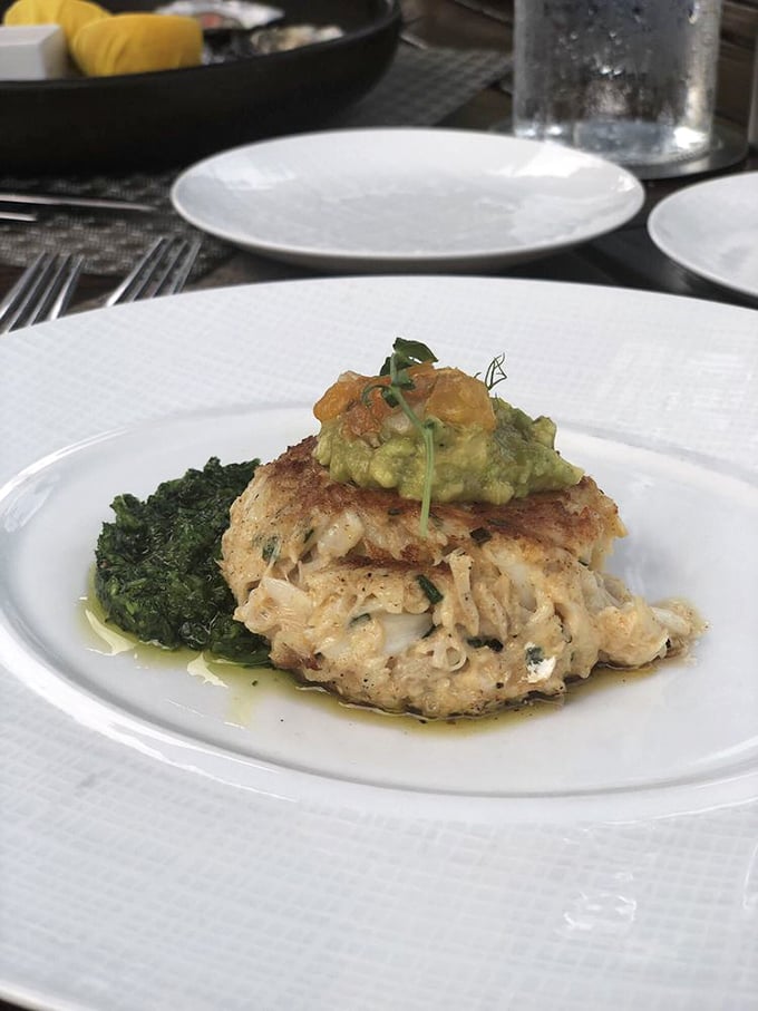 The holy grail of Maryland cuisine: a proper crab cake that's all jumbo lump meat with just enough binding to keep it from floating away.