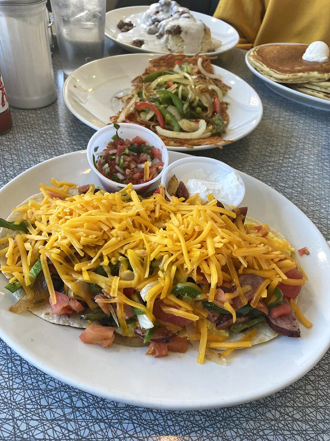 The breakfast equivalent of a mariachi band: colorful, exuberant, and guaranteed to wake you up. Those fresh salsas make all the difference.