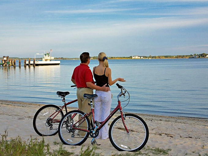 The Eastern Shore's water views make even standing still feel like an adventure. Two bikes, one sunset, zero emails—that's vacation math.