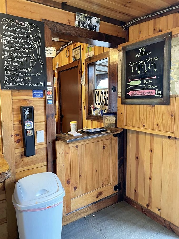 The ordering window &ndash; that magical portal where dreams and dollars transform into hand-held happiness. Worth every penny.