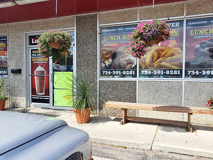 Another location, same commitment to flavor. Those hanging flowers aren't just decoration&mdash;they're a celebratory welcome committee.
