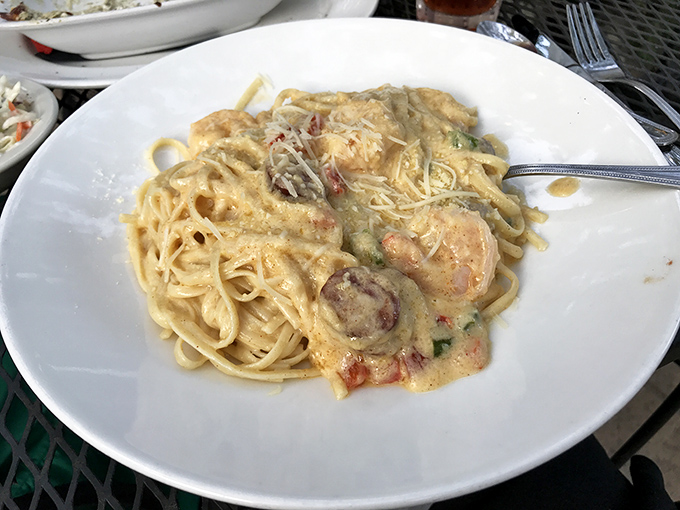 This pasta isn't just creamy—it's silky decadence twirled around your fork, proving Fred's Italian side isn't just an afterthought.