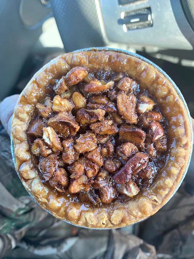 This isn't just pecan pie&mdash;it's a masterclass in the architecture of dessert. That glistening filling and perfectly crimped crust deserve their own Food Network special.