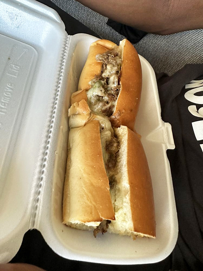 A cheesesteak that doesn't need Philadelphia to prove its worth. The melted cheese hugs every piece of meat like they're old friends.