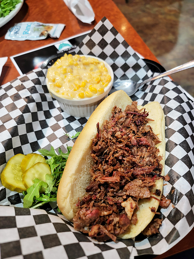 This pulled pork sandwich isn't just lunch&mdash;it's a commitment to excellence with each shred of meat telling its own smoky story.