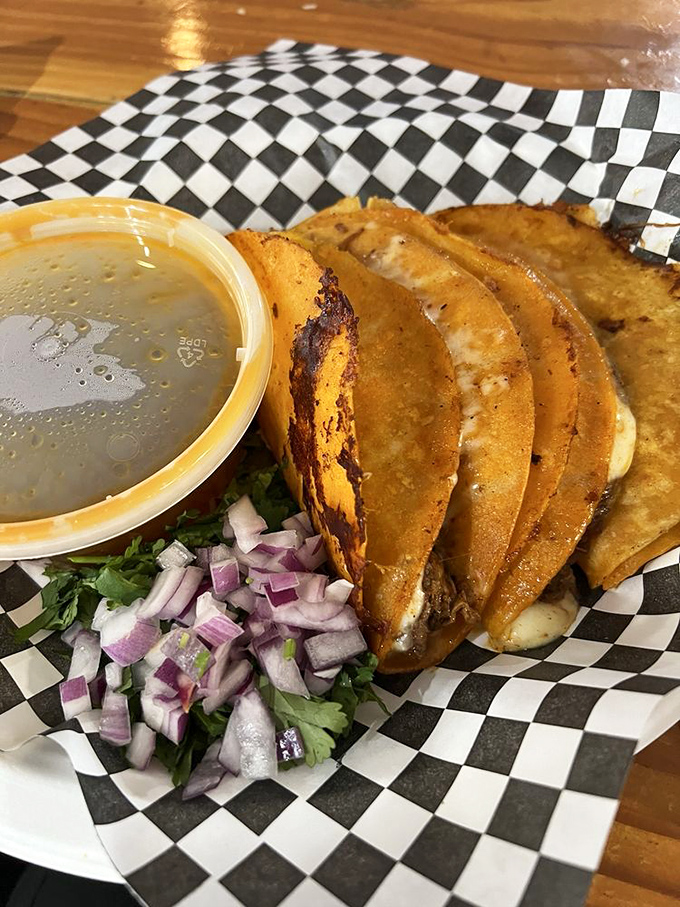 These birria tacos with consomm&eacute; for dipping aren't just a meal&mdash;they're an interactive experience that rewards the brave and delights the curious.