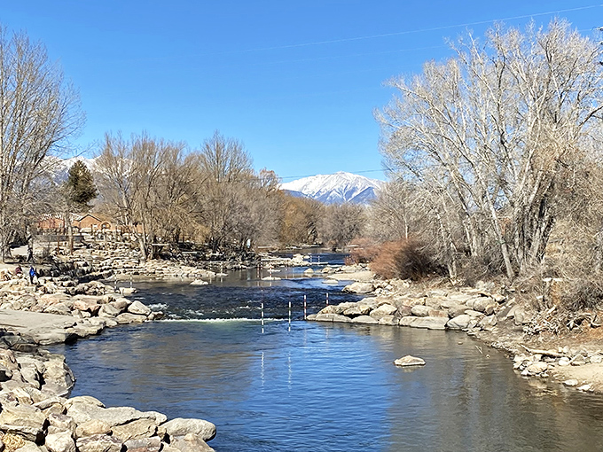 The Arkansas River flows through town like nature's main street, providing both recreation and the perfect lunch backdrop.
