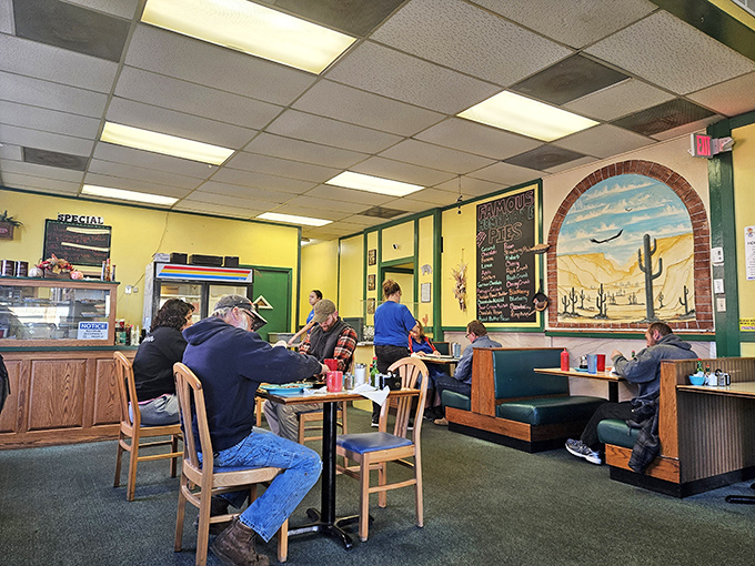 The dining room buzzes with the energy of regulars and first-timers all united in the pursuit of honest-to-goodness good food.