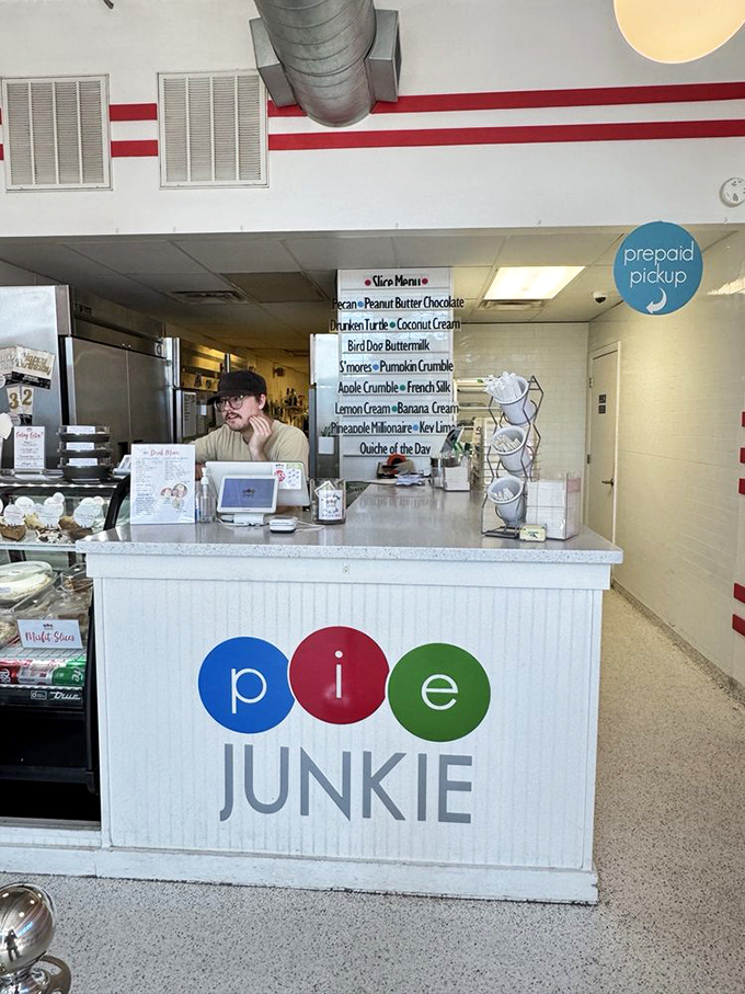 The command center of pie operations. Behind that counter, magic happens with flour, butter, and a healthy disregard for diets.