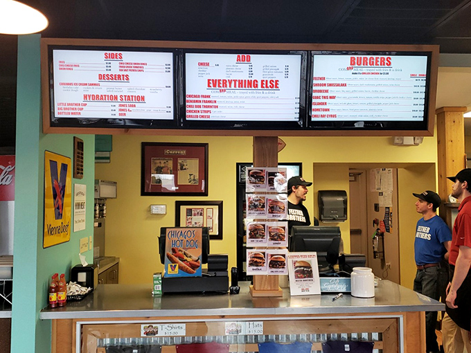 Where the magic happens – order takers doubling as happiness facilitators at the counter of possibilities.