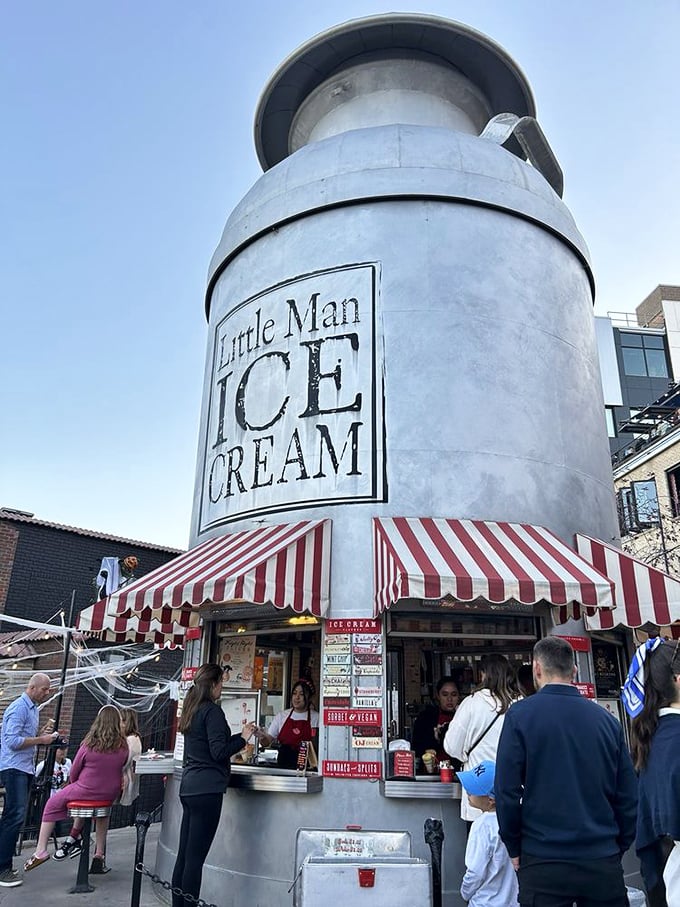 The pilgrimage to the milk can is a Denver tradition. These ice cream seekers know that good things come to those who wait in line.