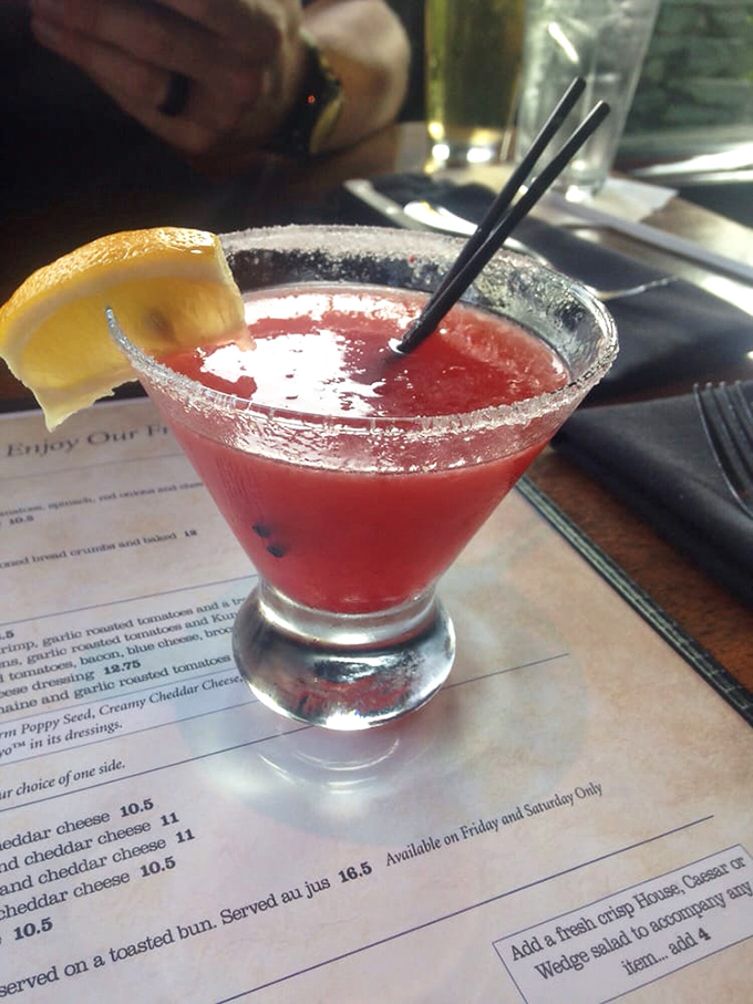 This strawberry lemon drop martini isn't just a drink—it's what vacation sounds like if it were a flavor. Sugar rim included.