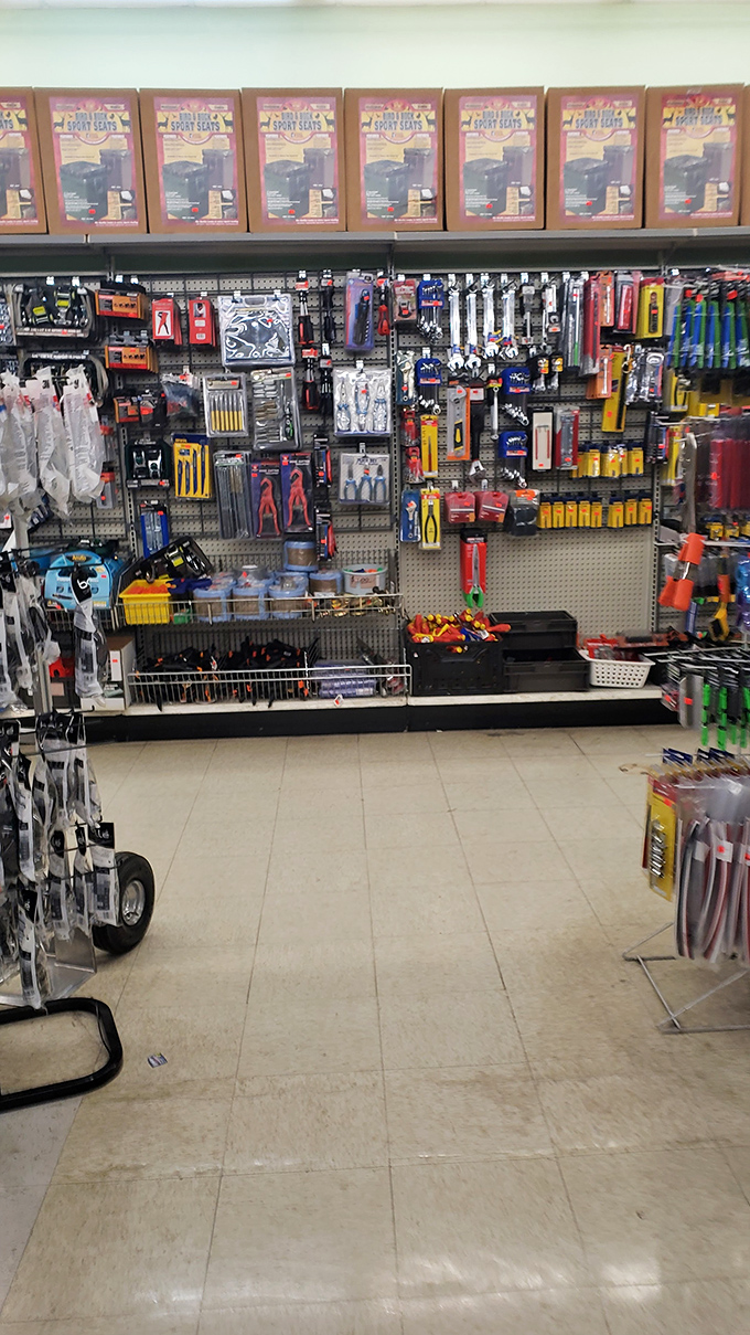 Tool paradise for the weekend warrior. This pegboard of possibilities makes home improvement projects suddenly seem both doable and affordable.