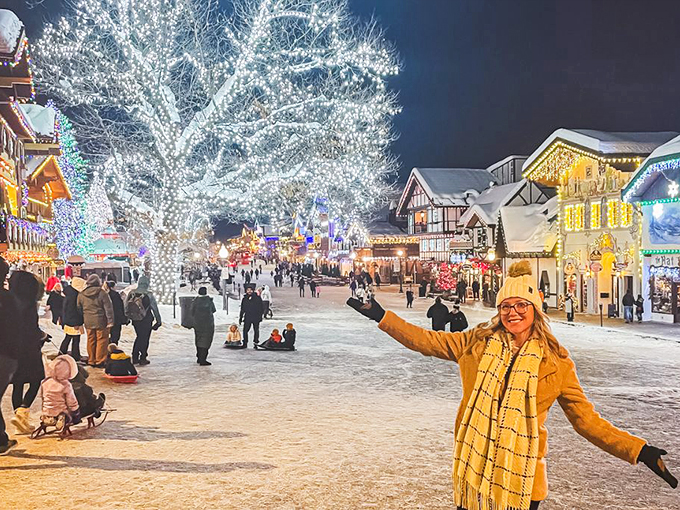 Winter transforms Front Street into a twinkling wonderland, where snow crunches underfoot and the Christmas spirit lives year-round in gift shops.