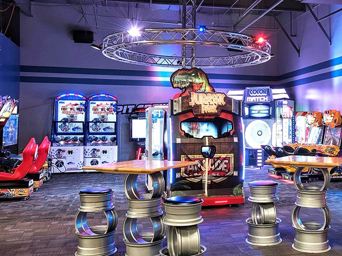 When your arms need a break from steering, the arcade offers different kinds of competition&mdash;though significantly less risk of whiplash.
