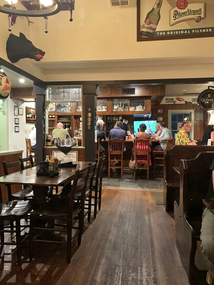 The bar area invites you to pull up a stool and stay awhile. The perfect spot to debate football (the kind played with an actual foot).