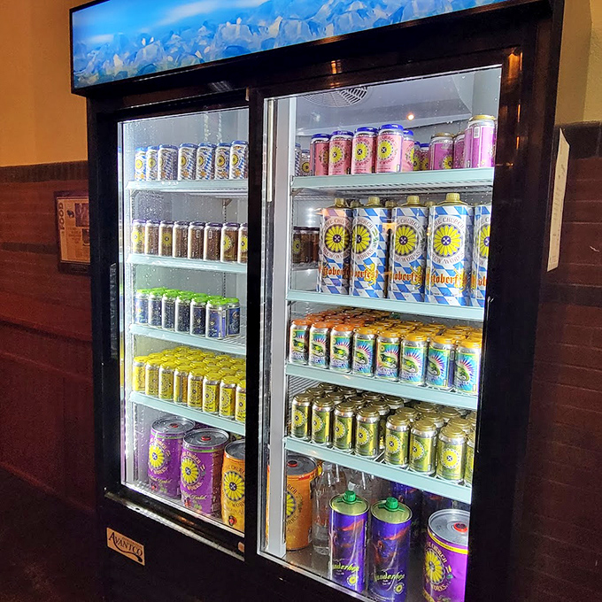The refrigerated gospel of craft beer. These colorful cans showcase the brewery's devotion to portable perfection for believers and non-believers alike. 