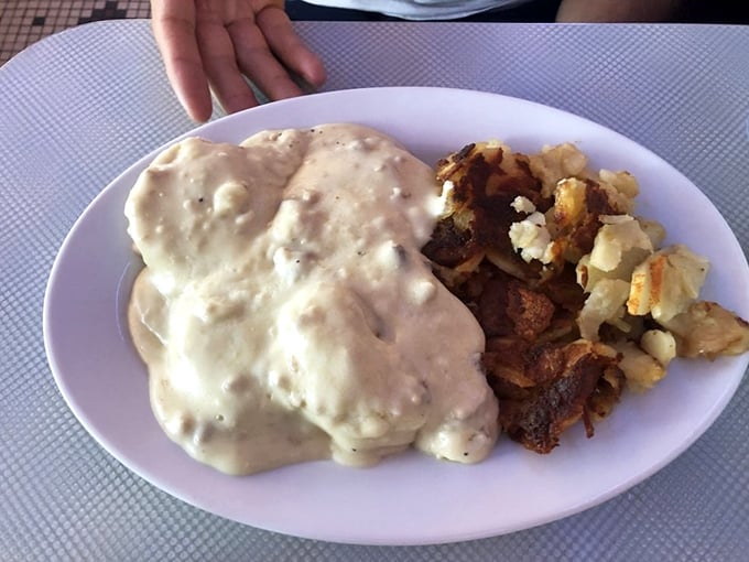 Biscuits and gravy&mdash;the breakfast that hugs you from the inside out, with home fries standing by as willing accomplices to deliciousness.