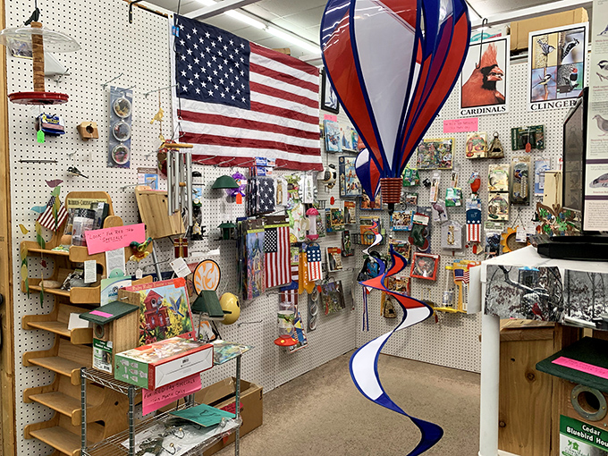 Stars, stripes, and endless Americana create a patriotic corner where you can practically hear John Philip Sousa playing softly in the background.