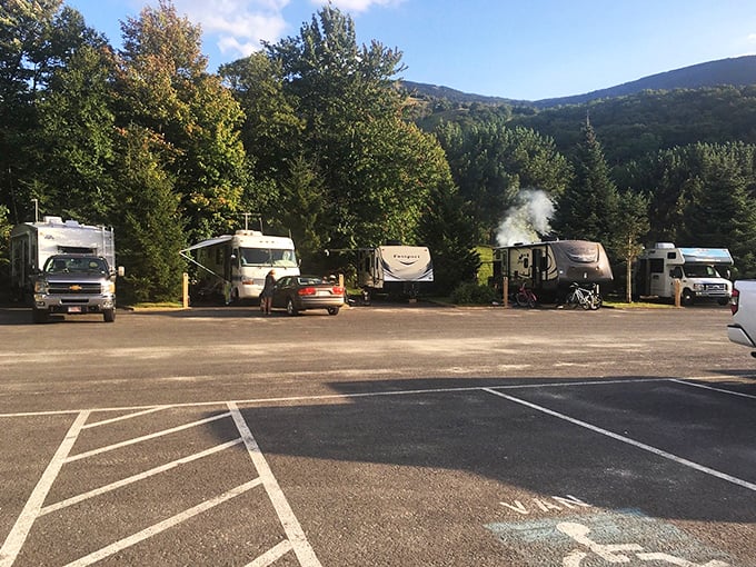 The parking area might be the least scenic part of your visit, but it's the gateway to something magical just beyond.