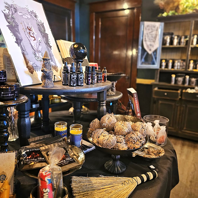 Artfully arranged dried botanicals and handcrafted items share space with mystical objects &ndash; the perfect tableau for those seeking both beauty and meaning in the unusual.