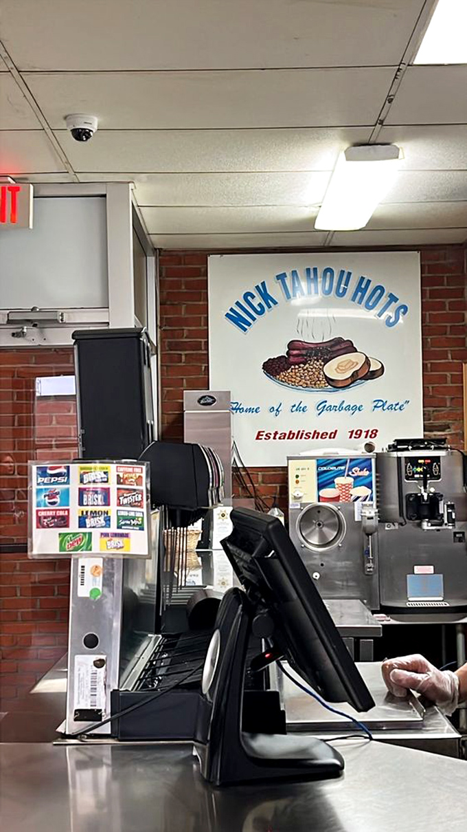 Behind this counter, the magic happens&mdash;where orders are called out in a shorthand language only Garbage Plate veterans understand.