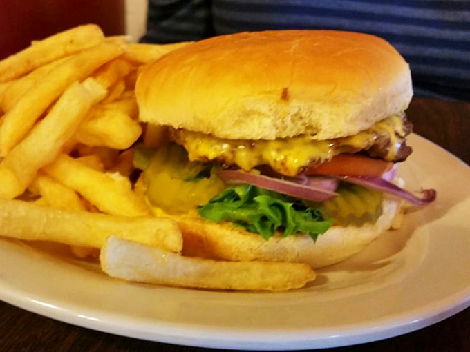 A burger so perfectly constructed it deserves its own architectural award&mdash;note how the cheese melts just right over the edges.