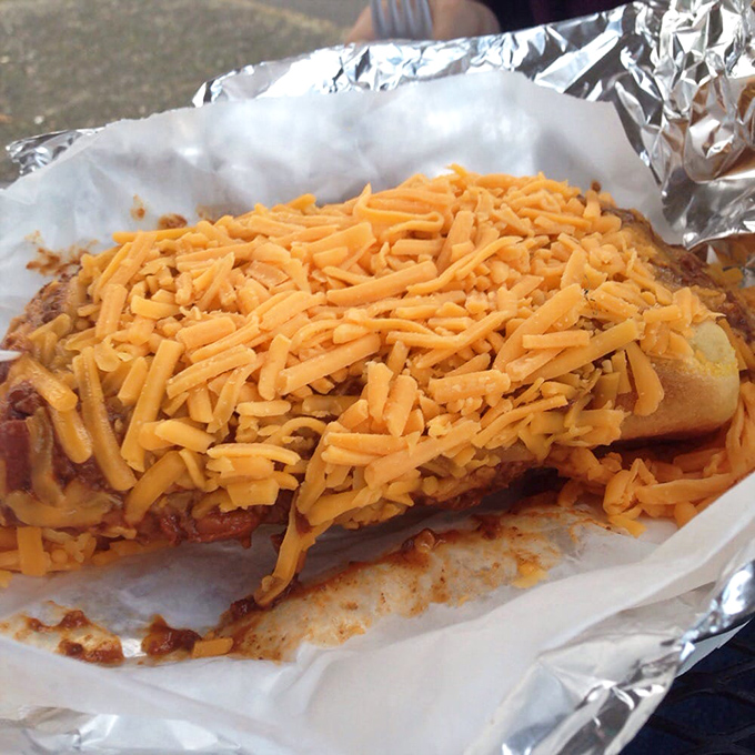 The bright yellow exterior is like a love letter to processed meat. In a city of culinary pretension, this place keeps it gloriously real. 