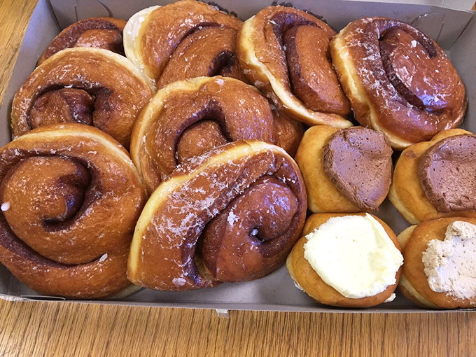 A family reunion of pastries, where everyone actually gets along. The cinnamon rolls clearly inherited the best genes.
